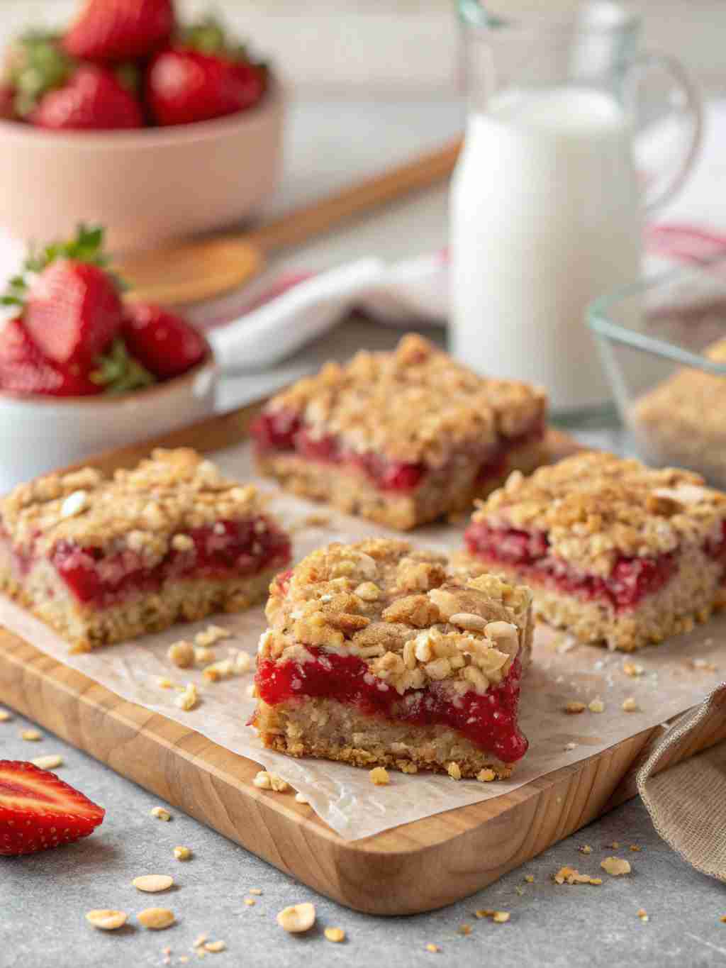Healthy Strawberry Oatmeal Bars (Gluten-Free & Vegan)