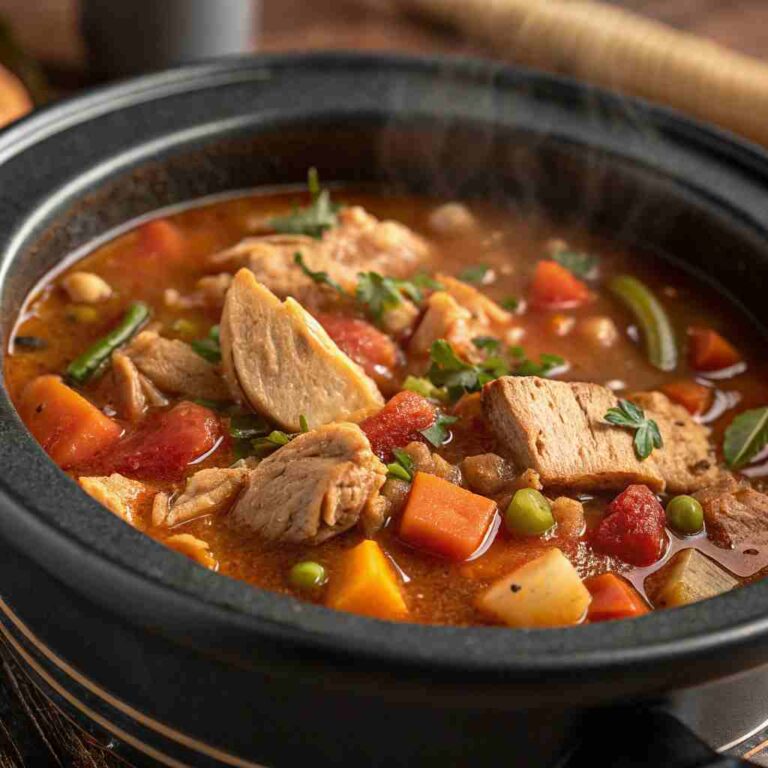 Crockpot Turkey Stew - Leftover Turkey Recipe