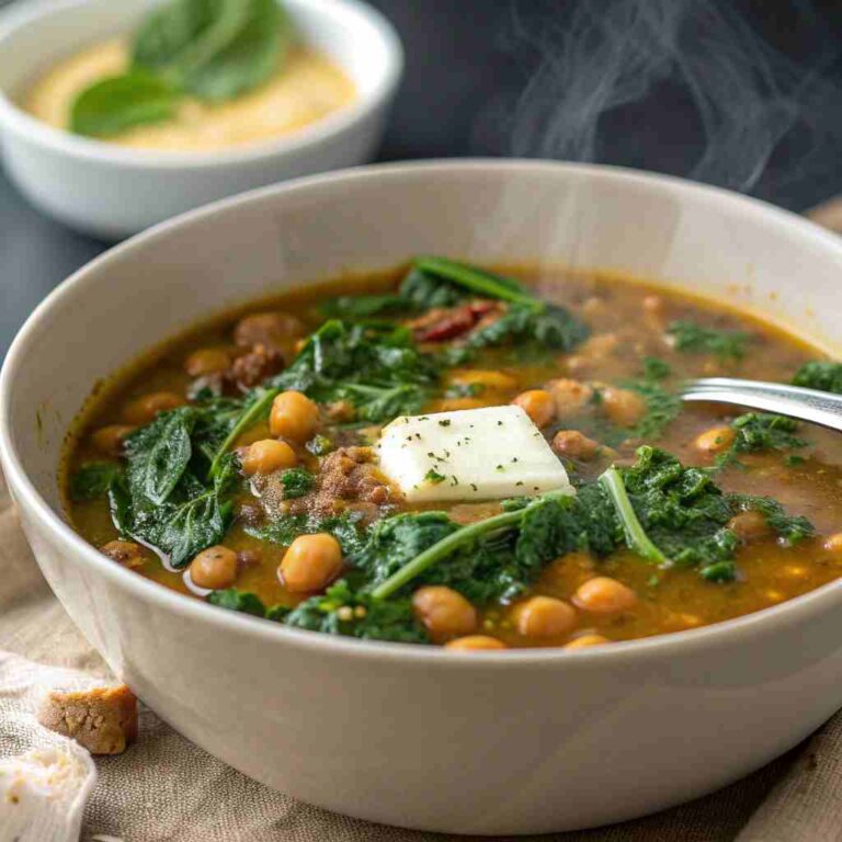 Spinach Lentil Butter Bean Soup - Plant-Based Protein