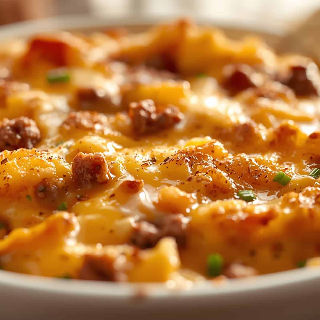 Cheesy 3-Meat Breakfast Casserole