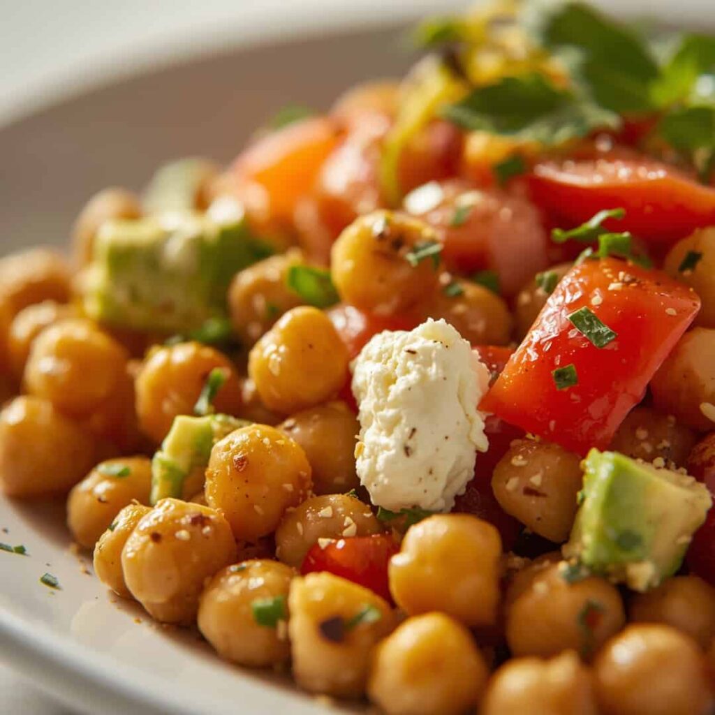 Chickpea Feta Avocado Salad