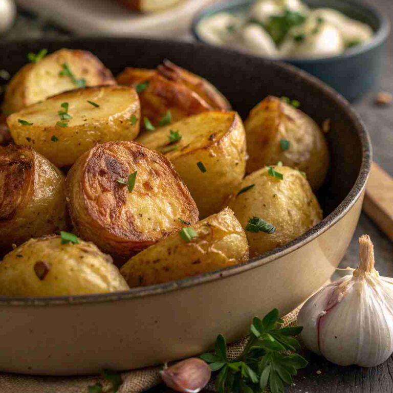 Garlic Roast Potatoes - Crispy Golden Recipe