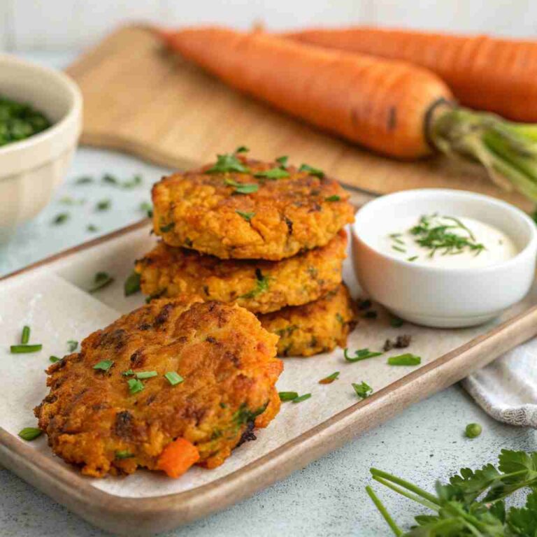 Healthy Carrot Fritters - Baked Not Fried Veggie Patties