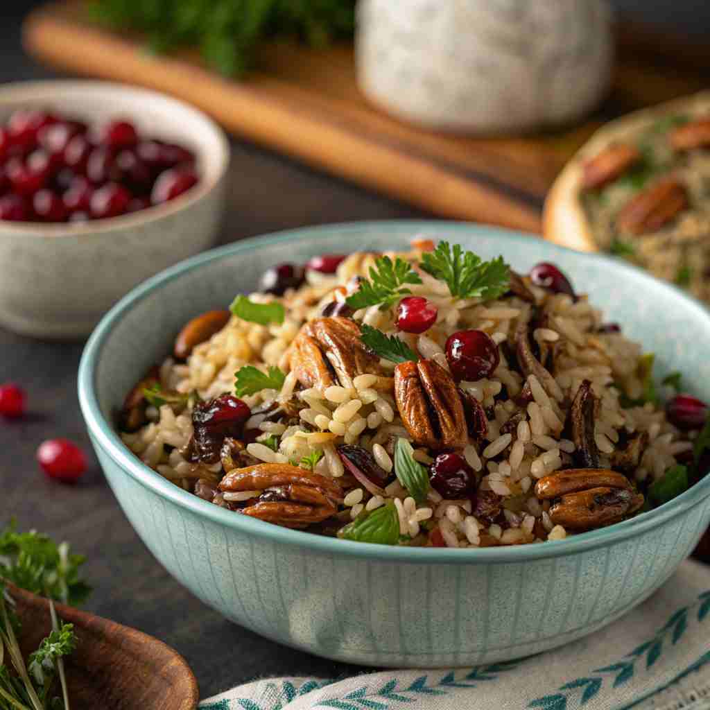 Thanksgiving Wild Rice - Cranberry Pecan Pilaf