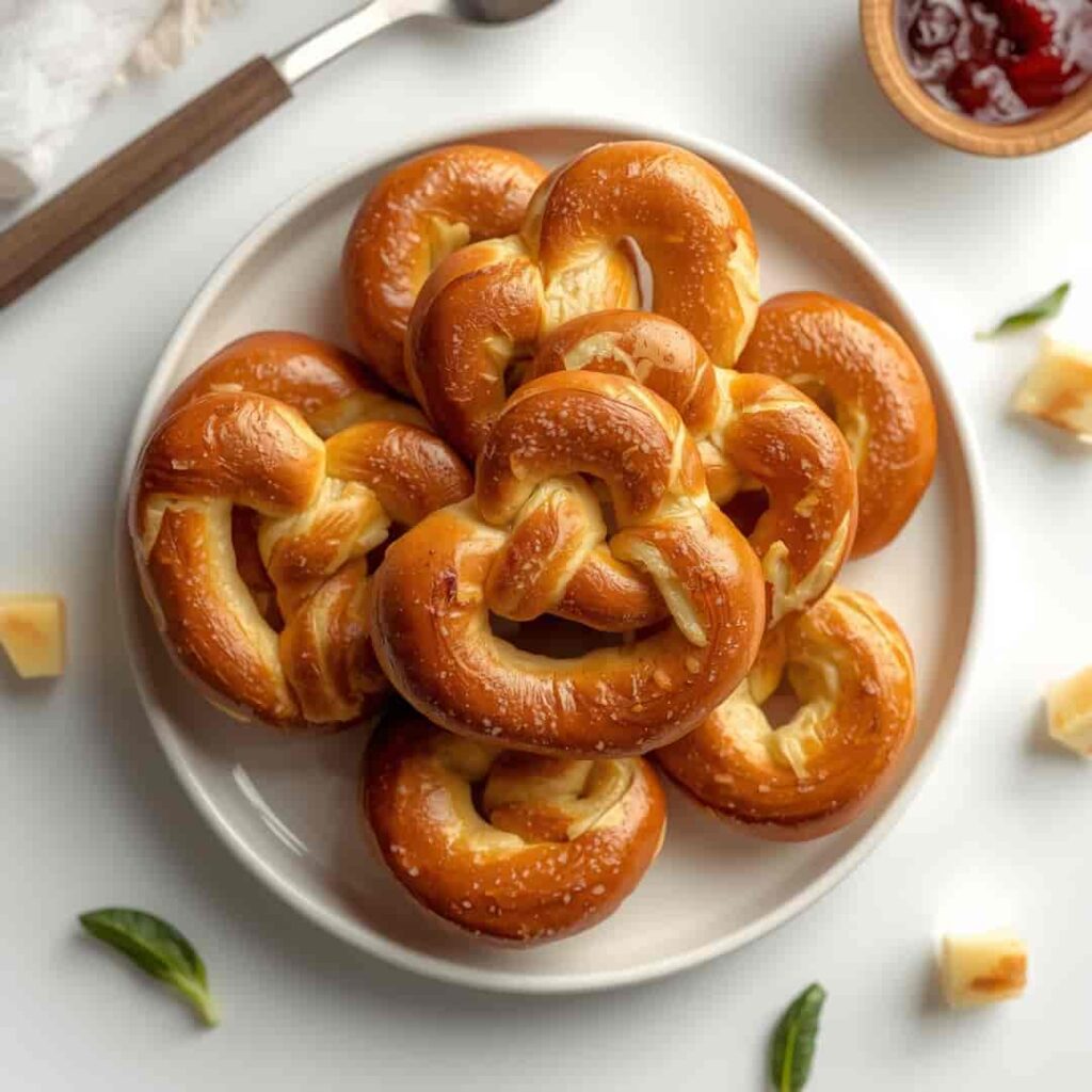 Heart Shaped Soft Chewy Buttered Pretzels