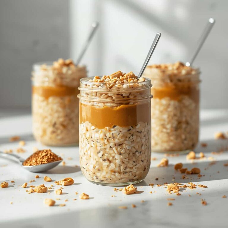 High Protein Peanut Butter Overnight Oats