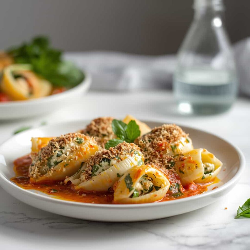 Easy Spinach Ricotta Stuffed Shells
