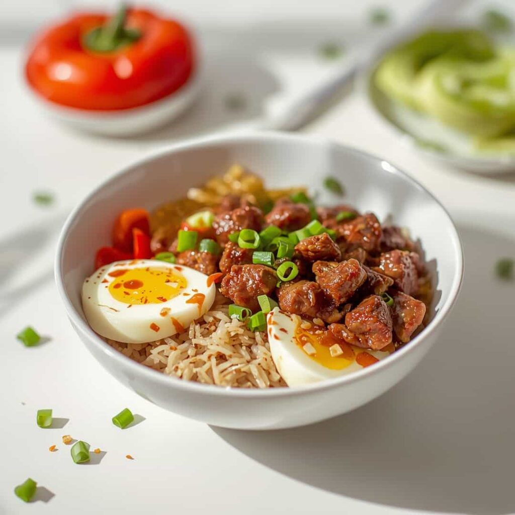 Healthy Beef Pepper Rice Bowl