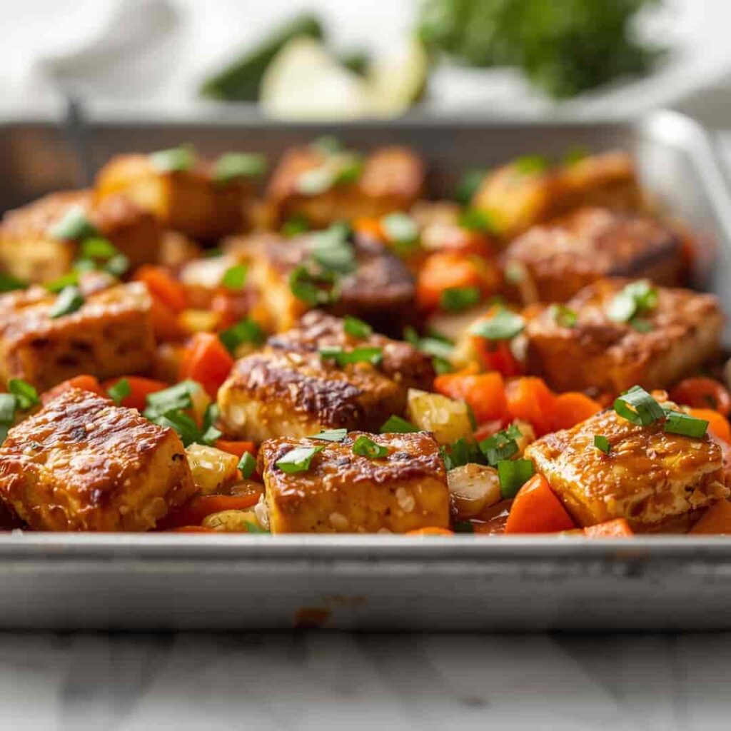 Quick Easy Hawaiian Tofu Sheet Pan Vegan