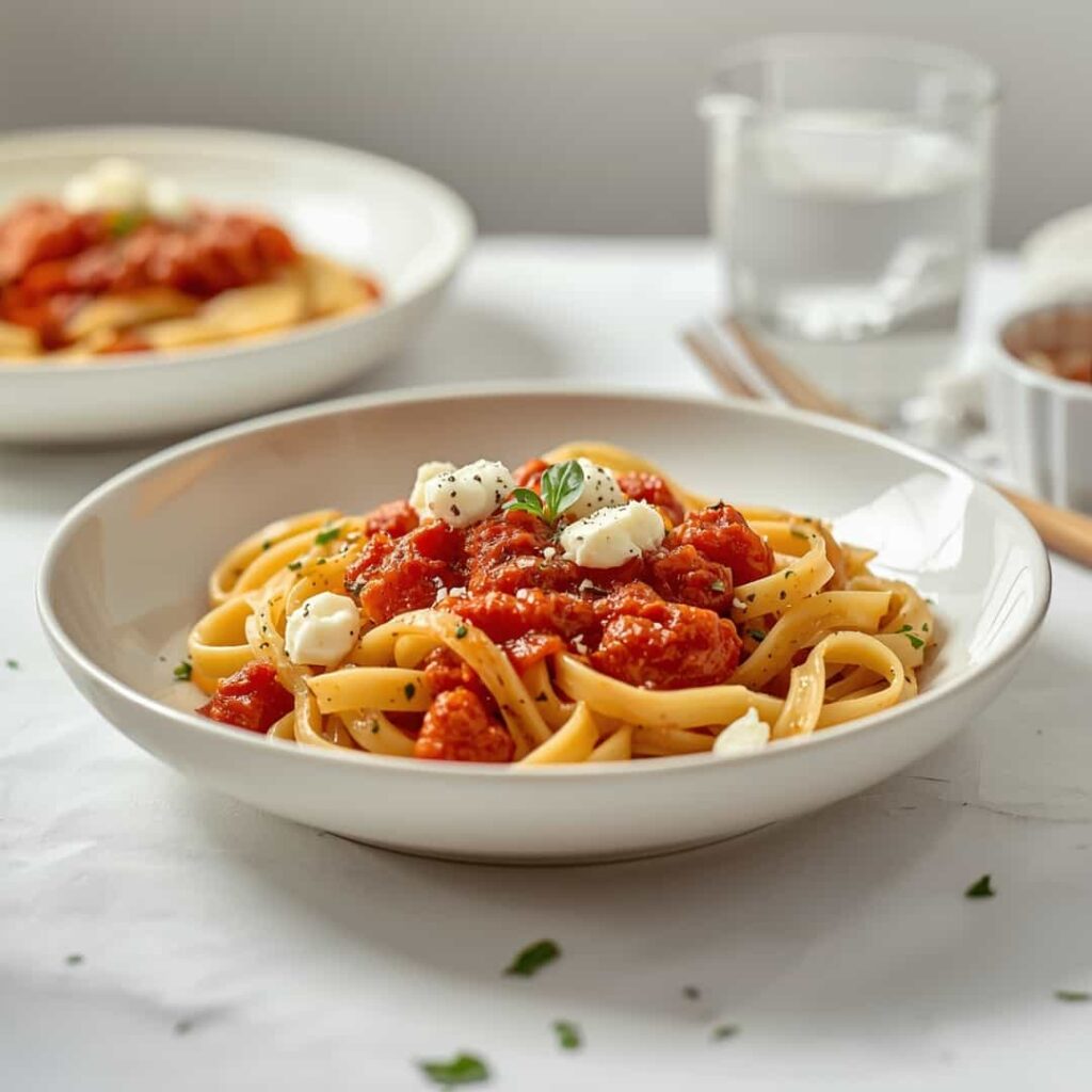 Roasted Tomato Garlic Ricotta Pasta
