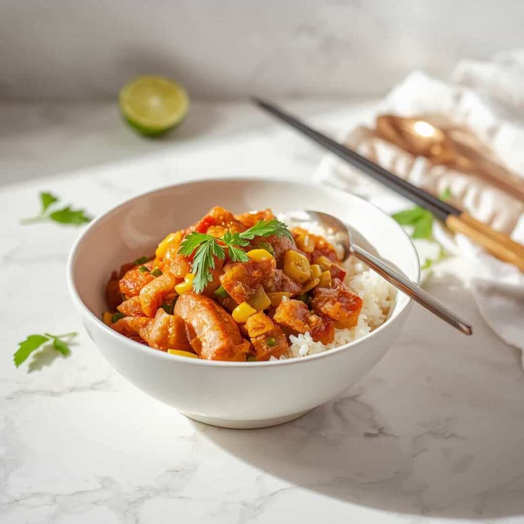 Street Corn Chicken Rice Bowl